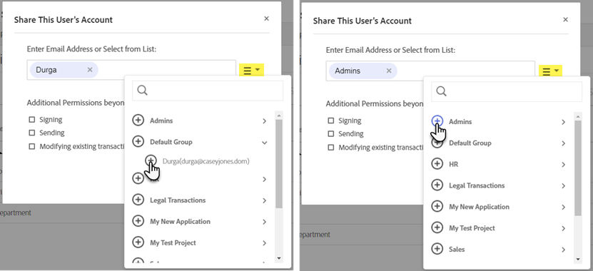 Administrator managed sharing